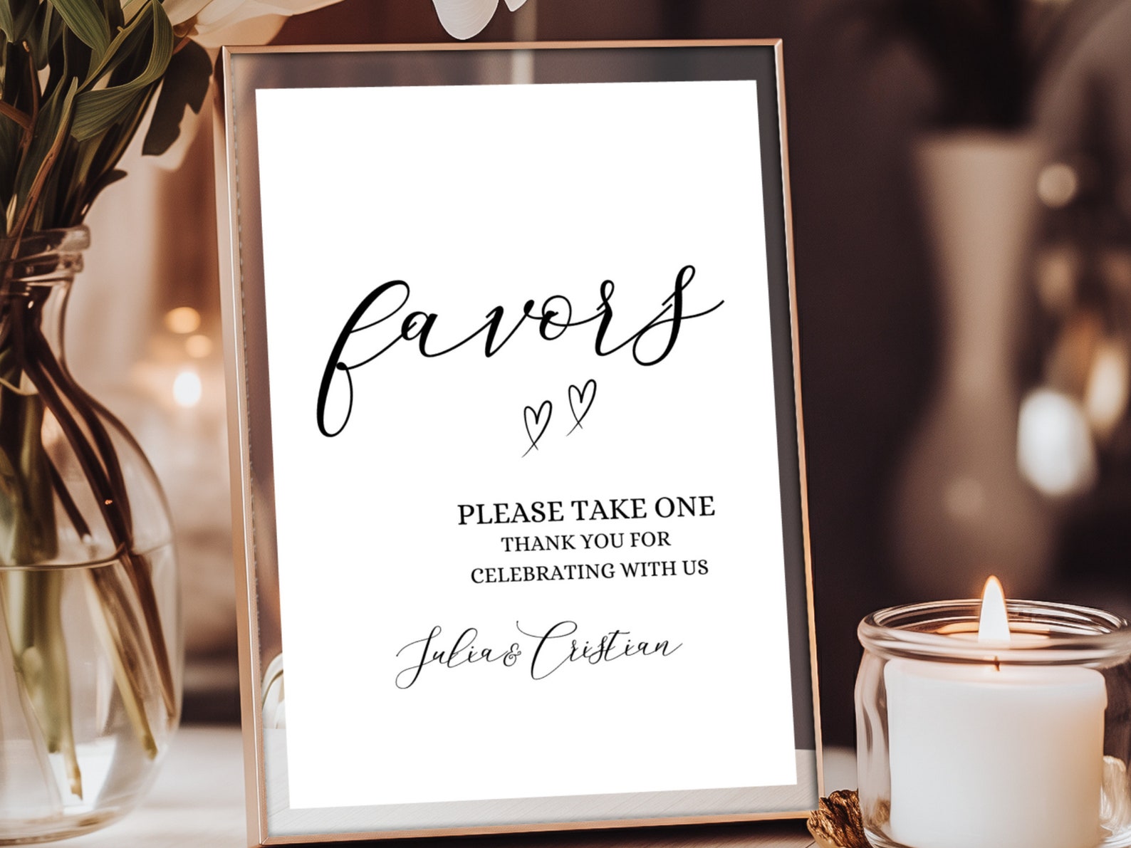 Editable Boho Bridal Shower Favors Sign, Wedding Favor Sign Template ...