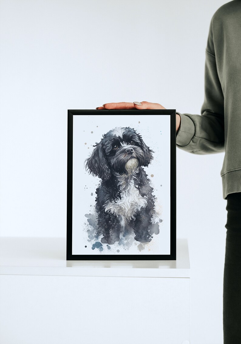 Cavapoochon Watercolour Print - Etsy