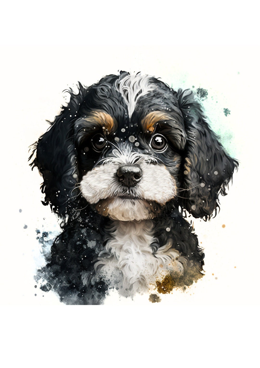 Tri Coloured Cavapoo Pup Commision - Etsy UK