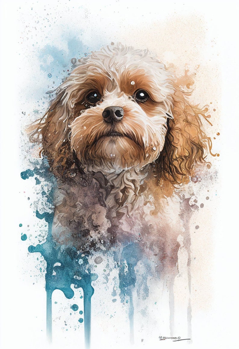 Cavapoo Watercolour Print - Etsy