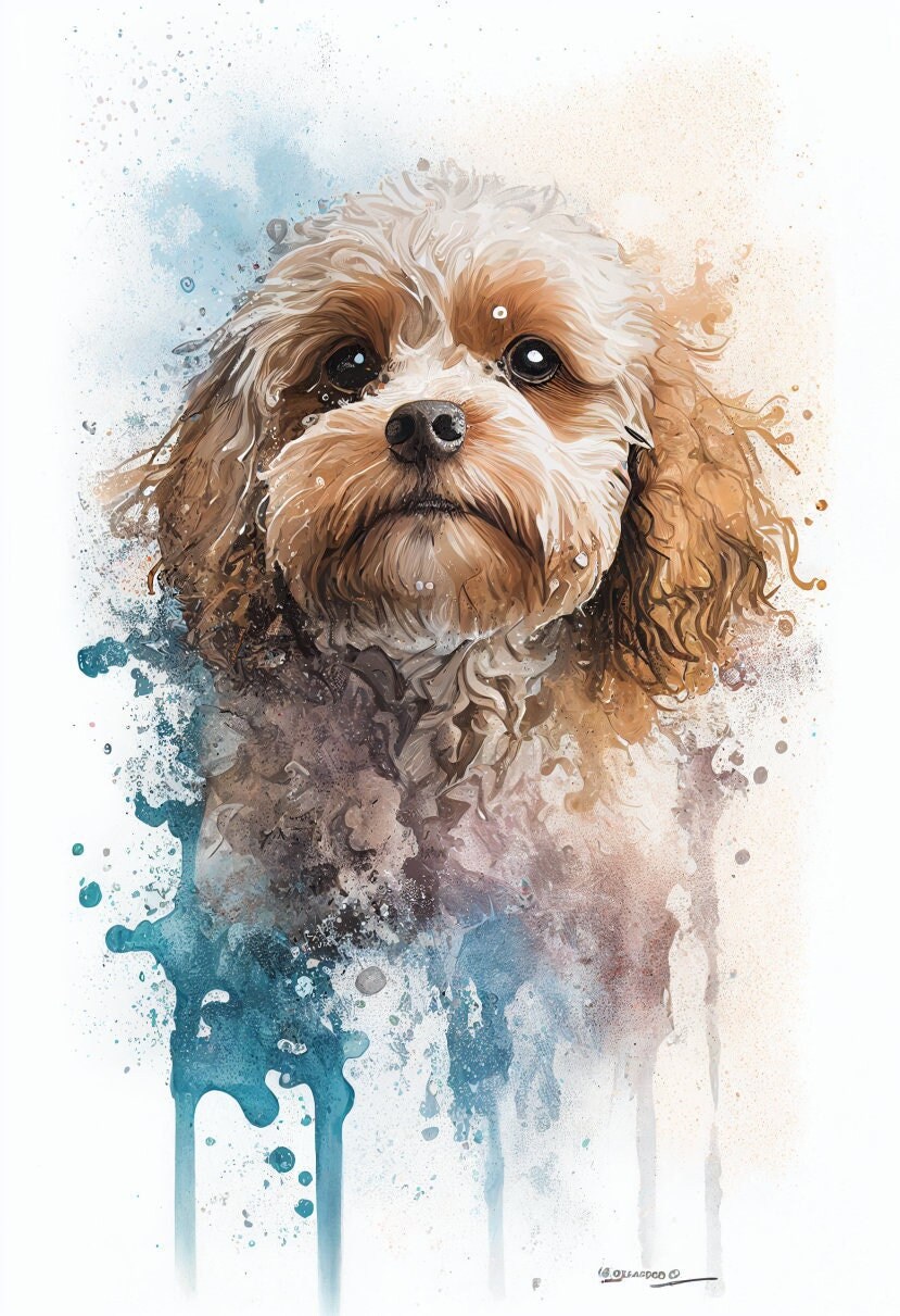 Cavapoo Watercolour Print - Etsy