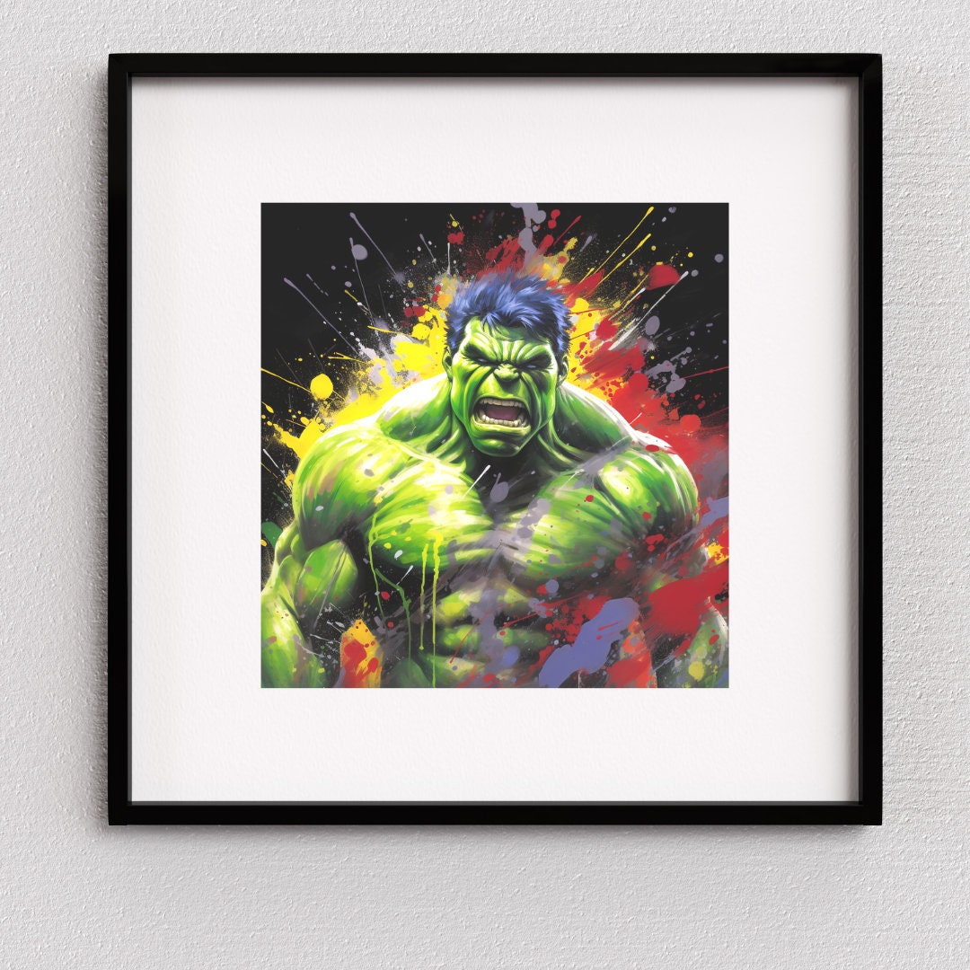 Superhero Hulk Paint Splash Print - Etsy