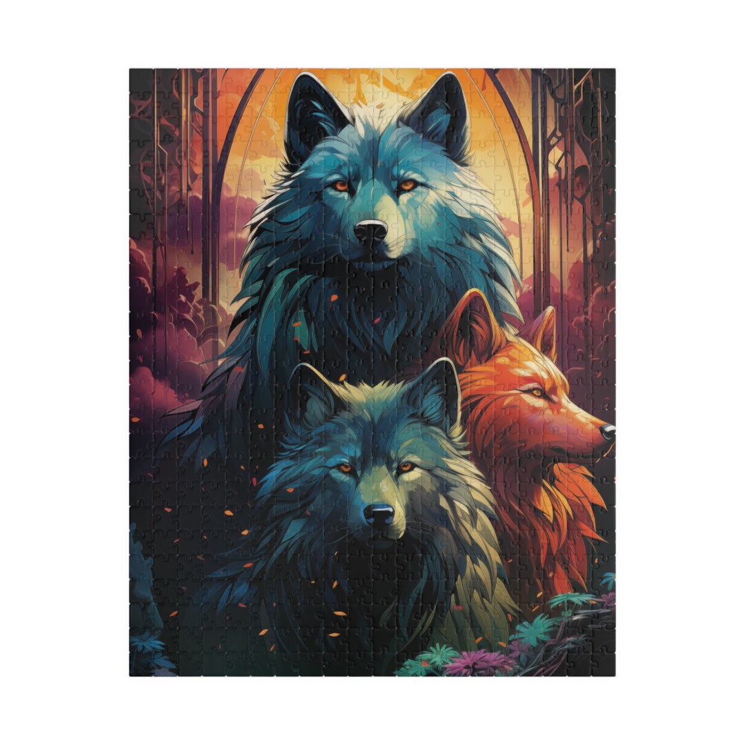 Wolves Wolf Pack Psychedelic Fantasy Galaxy Magic - Etsy