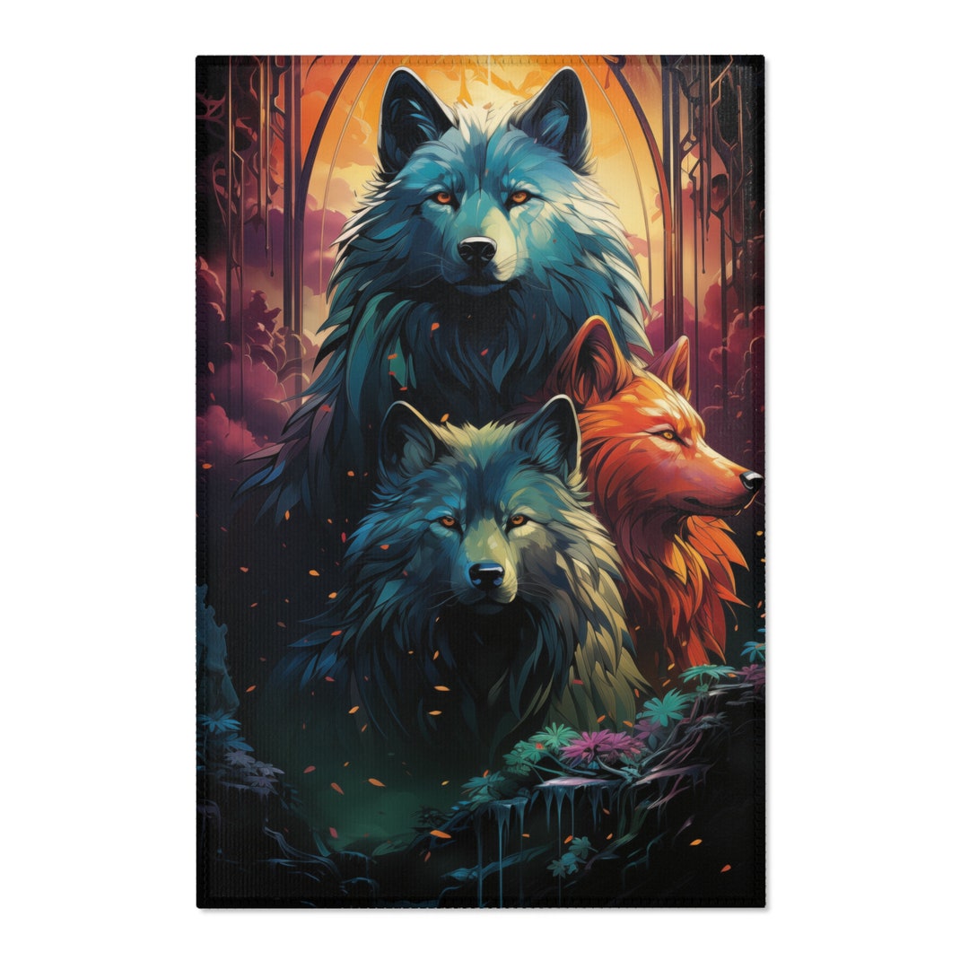 Wolves Wolf Pack Psychedelic Fantasy Galaxy Magic - Etsy