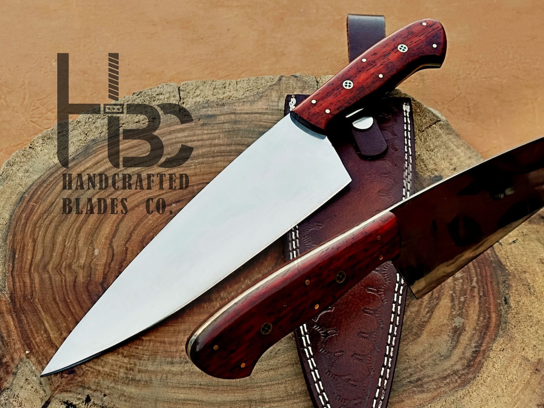Handmade Butcher's Knife With Red Oak Handle #IRF-786011 - Etsy