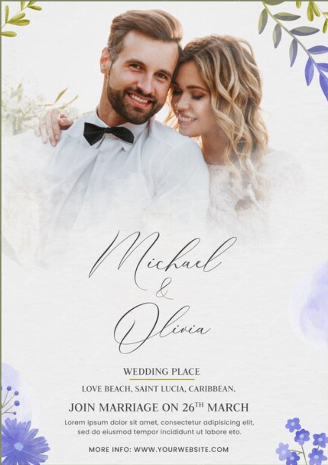 Watercolor Wedding Design Poster PDF - Etsy