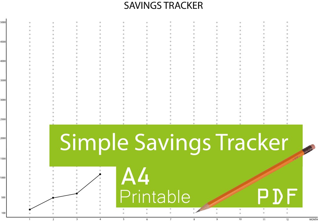Simple Savings Tracker A4 Printable - Etsy