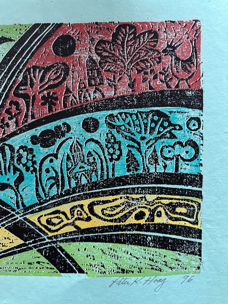 Original Vintage Signed Woodblock Print Titled "country Holiday" by ...