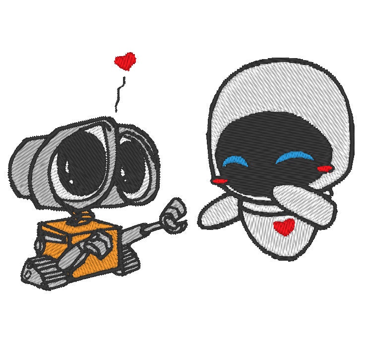 Wall and Eva Embroidery File - Etsy