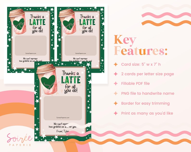 Printable Teacher Appreciation Gift Card Holder | Thanks a Latte ...