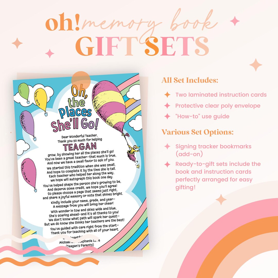 Oh the Places You'll Go School Memory Gift Set - Etsy