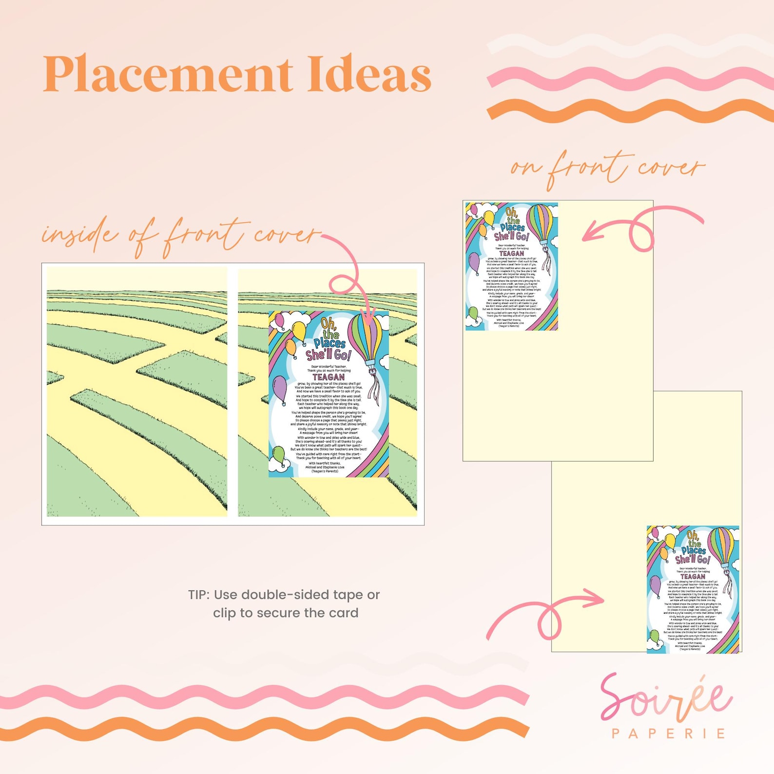 Oh the Places You’ll Go Teacher Note | Printable Instruction Card for ...