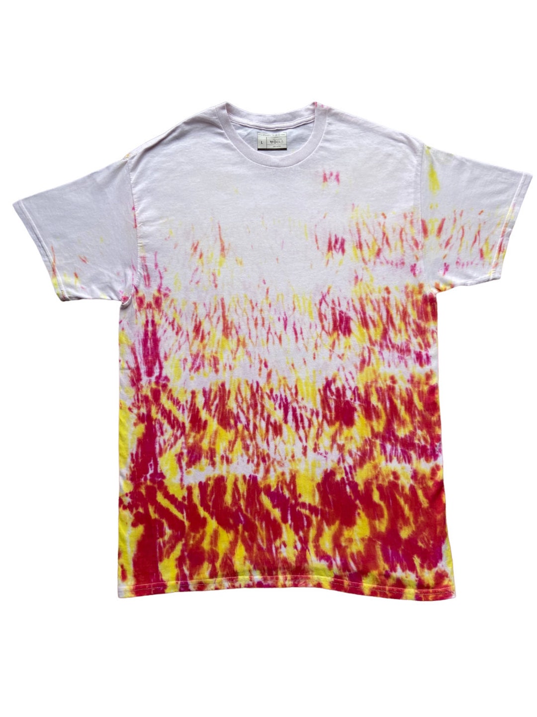 Red and Yellow Arashi Shibori Tie Dye T-shirt, Adult, Youth, Unisex, XS ...