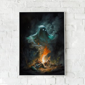 Campfire Smoke Ghost, Vintage Poster, Art Poster Print, Dark Academia ...