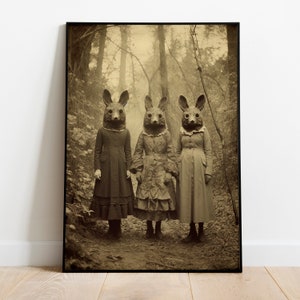 Rabbit Cult of the Forest, Vintage Photography, Art Poster Print, Dark ...