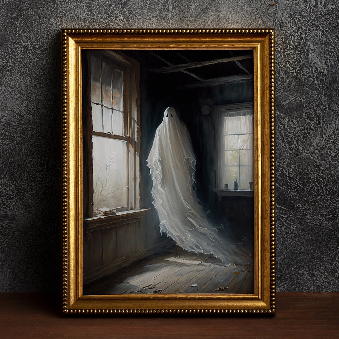 Ghost Haunting Abandoned House, Vintage Poster, Art Poster Print, Dark ...
