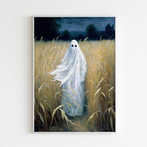 Ghost Standing in a Cornfield, Vintage Poster, Art Poster Print, Dark ...