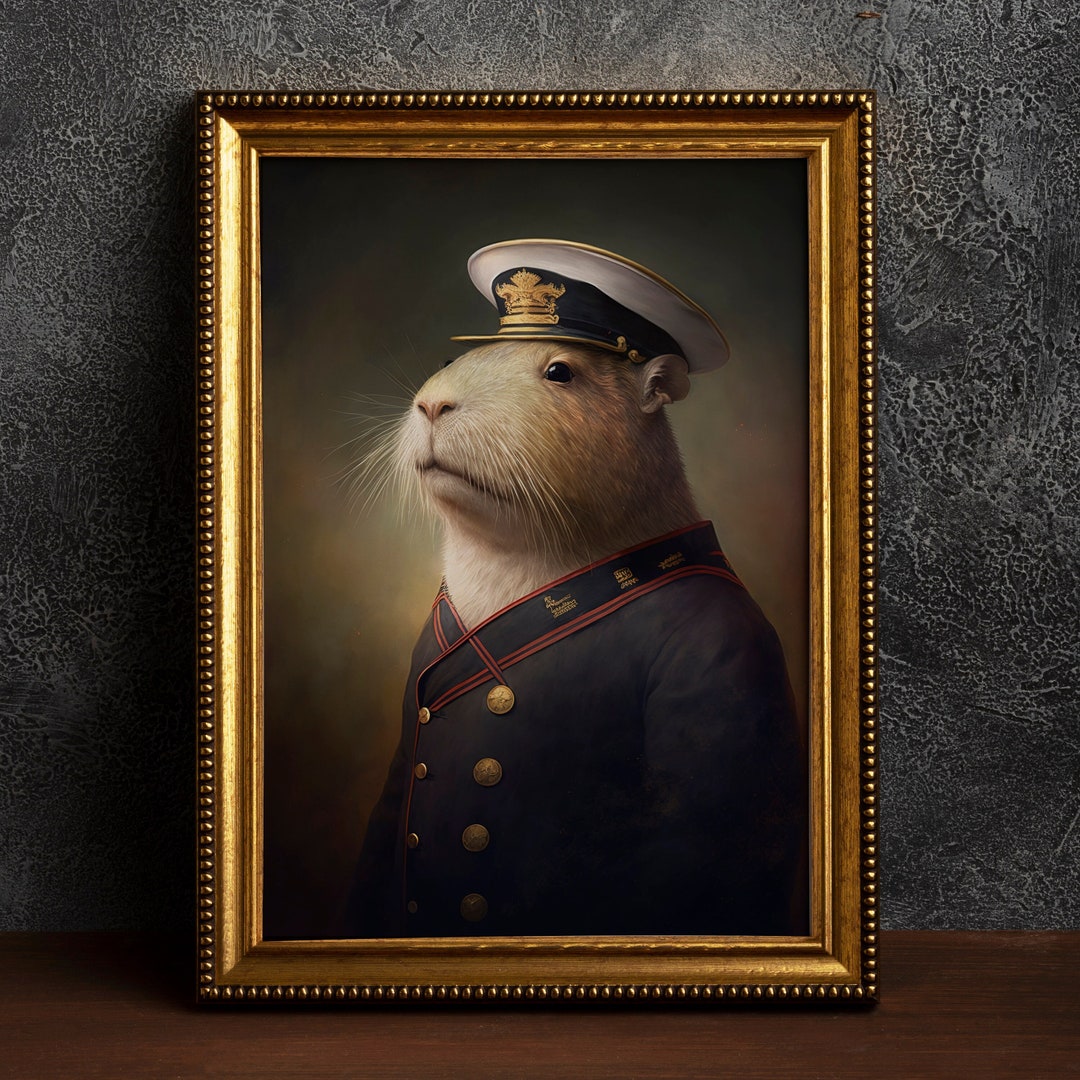 Capybara Sailor Vintage Poster, Art Poster Print, Home Decor, Victorian ...