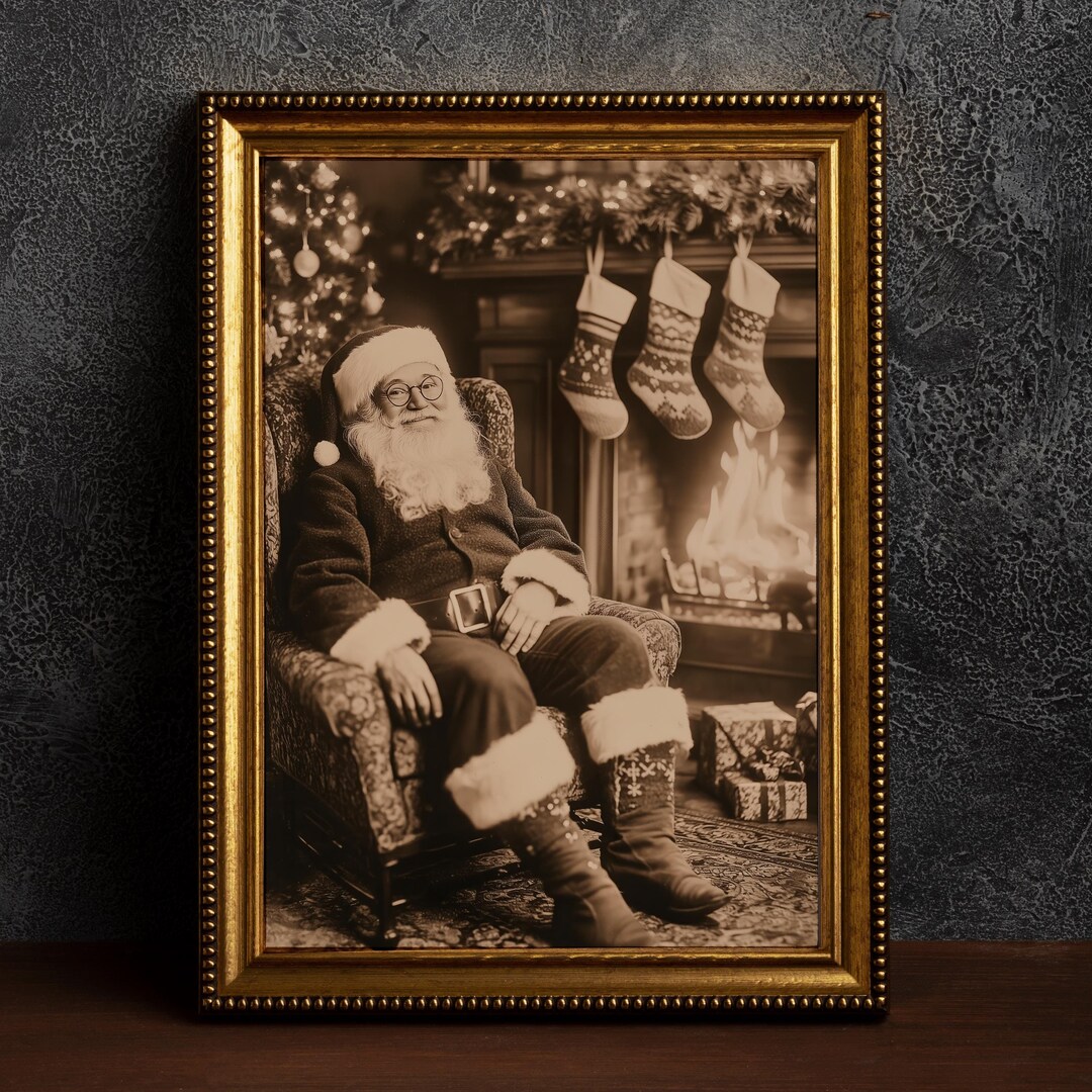 Vintage Santa Claus Art Print: Gothic Victorian Xmas Poster - Etsy
