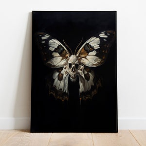 Skeleton Moth, Skull, Vintage Poster, Art Poster Print, Dark Academia ...