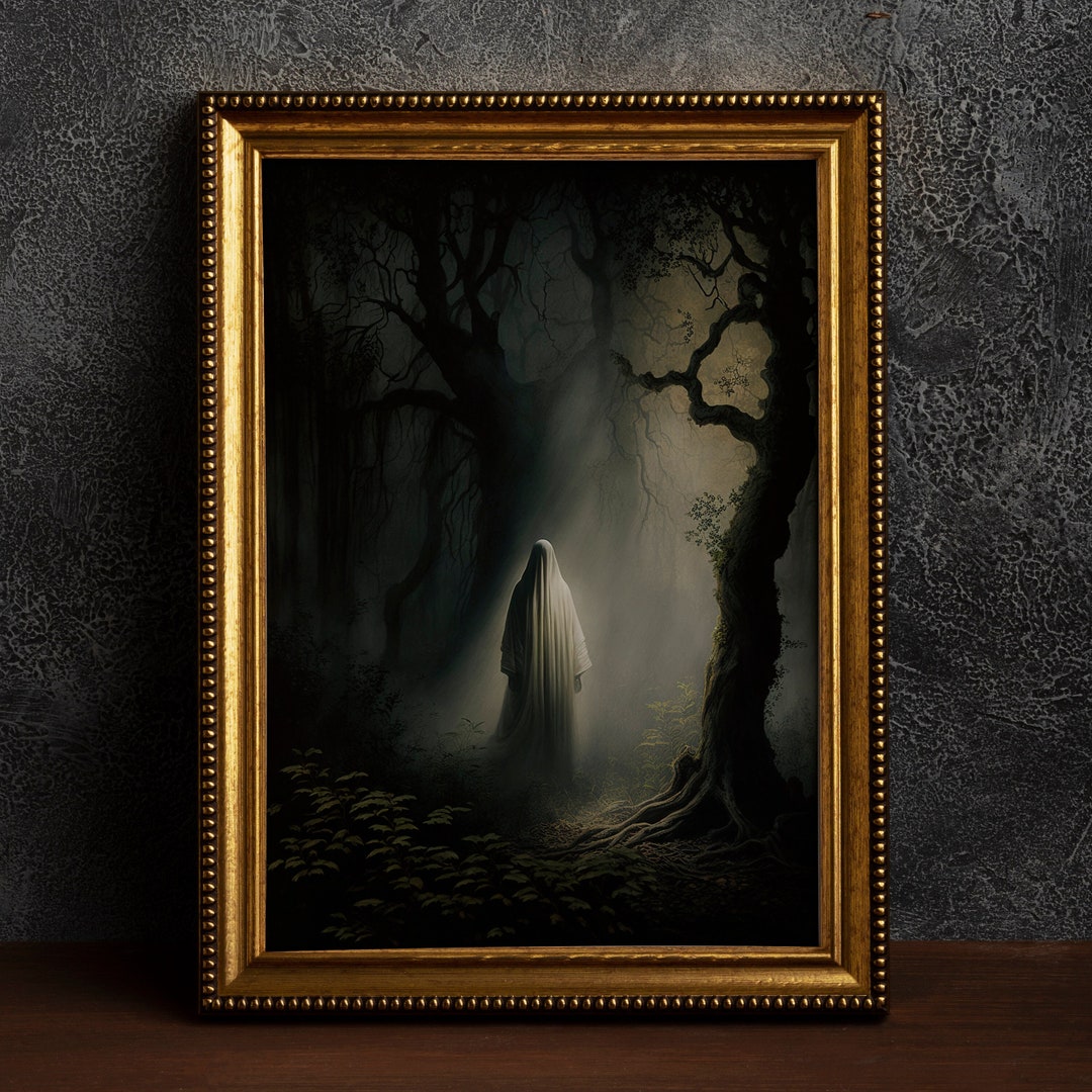 Ghost in the Forest by Moonlight, Vintage Poster, Art Poster Print ...