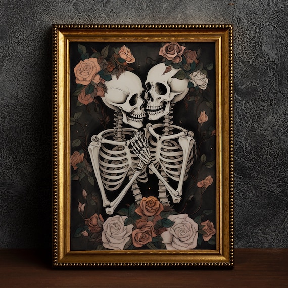 Coppia Di Scheletri Arte Elegante Coppia Di Scheletri, Scheletri,