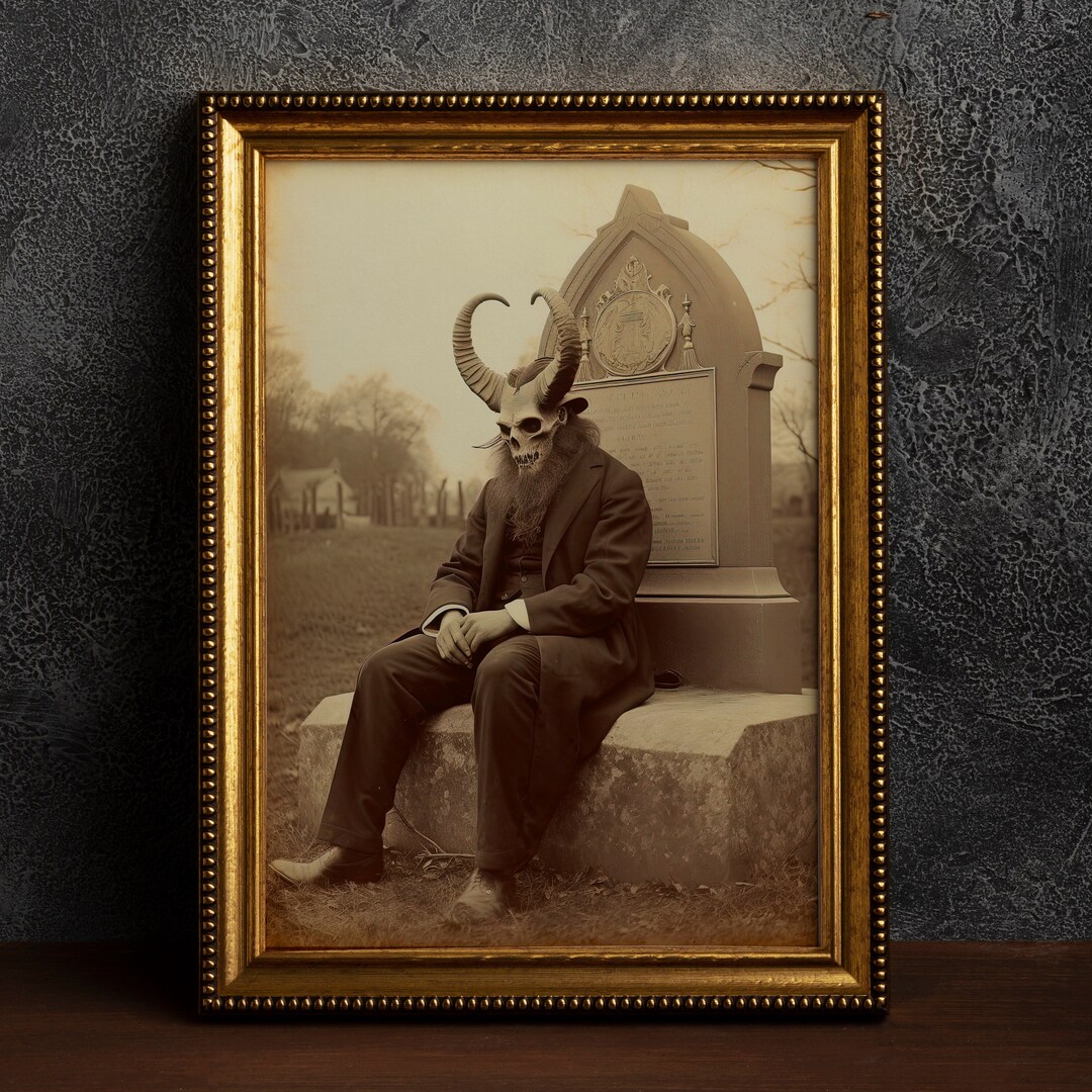 Graveyard Watcher, Vintage Photography, Art Poster Print, Dark Academia ...
