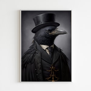 Gothic Raven Vintage Poster, Art Poster Print, Home Decor, Victorian ...