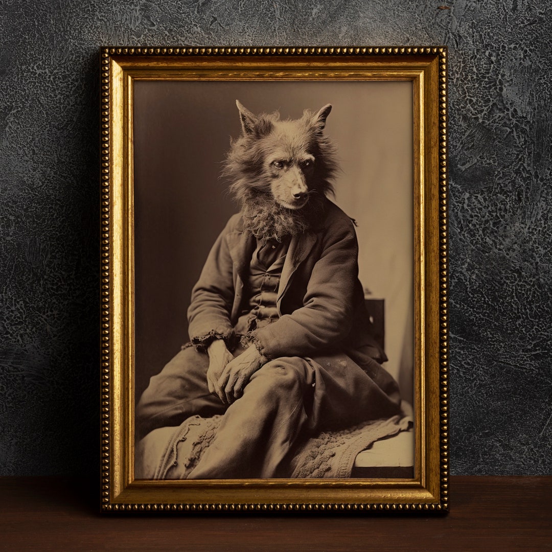 Werewolf in a Studio, Vintage Photography, Art Poster Print, Dark ...
