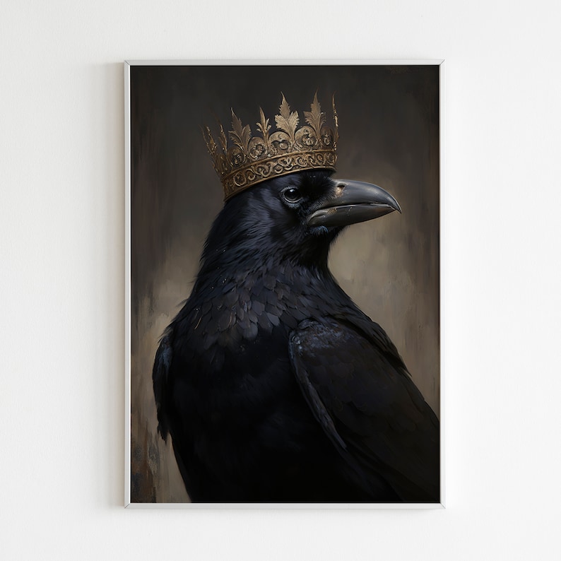 Gothic Crow King Vintage Poster, Art Poster Print, Home Decor ...