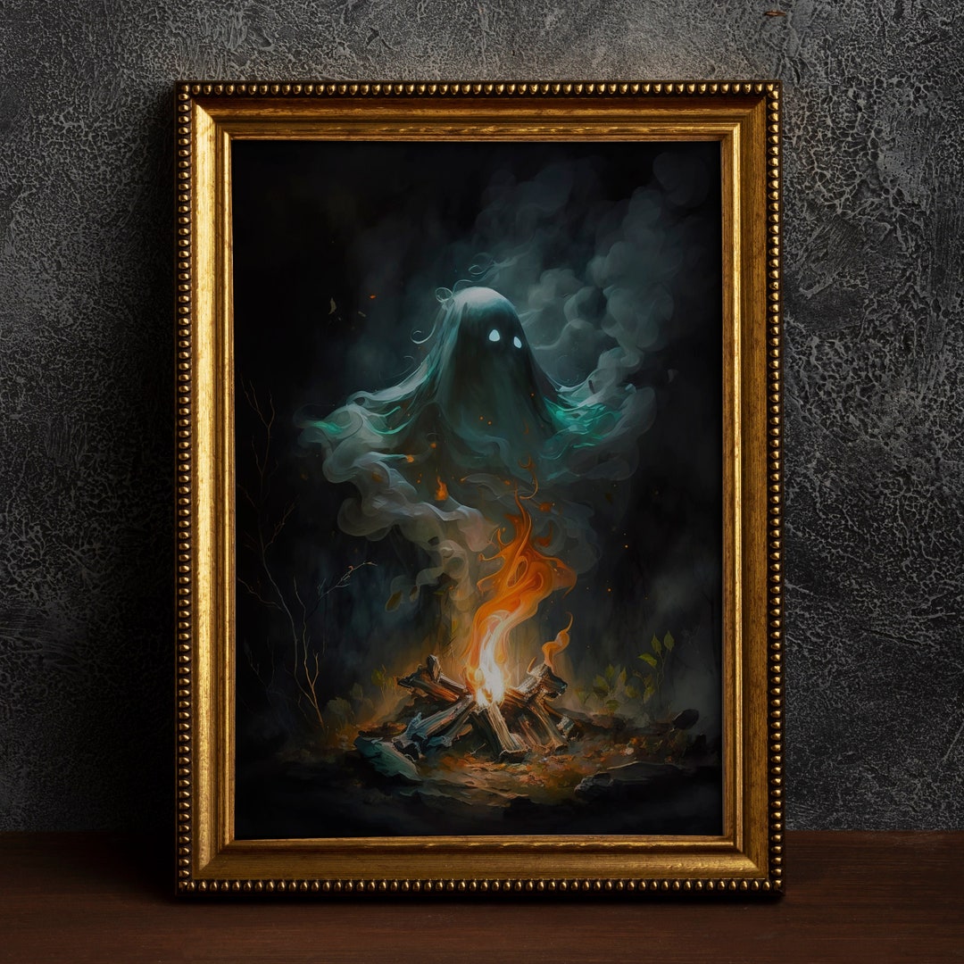 Campfire Smoke Ghost, Vintage Poster, Art Poster Print, Dark Academia ...