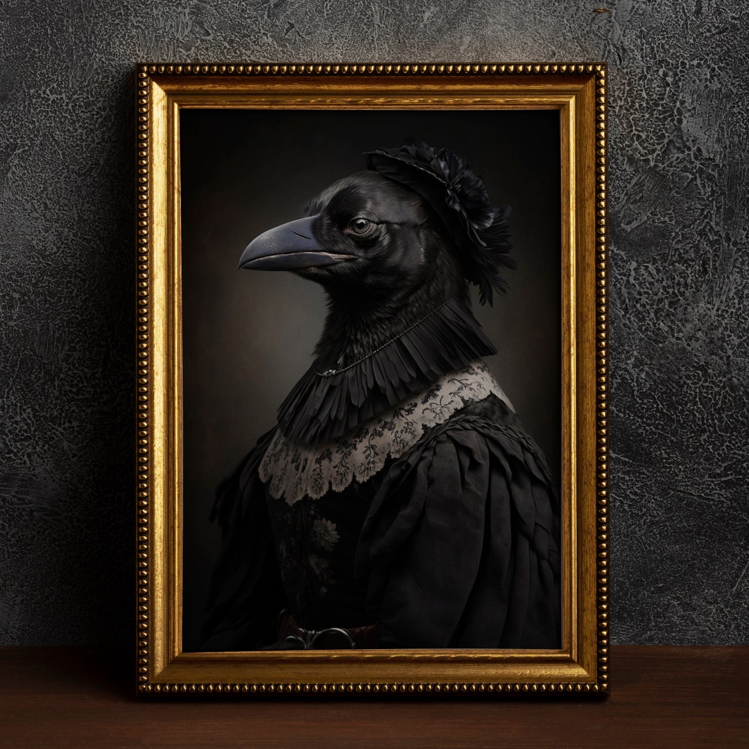 Gothic Raven Art Print: Victorian Crow Poster, Witchy Home Decor - Etsy