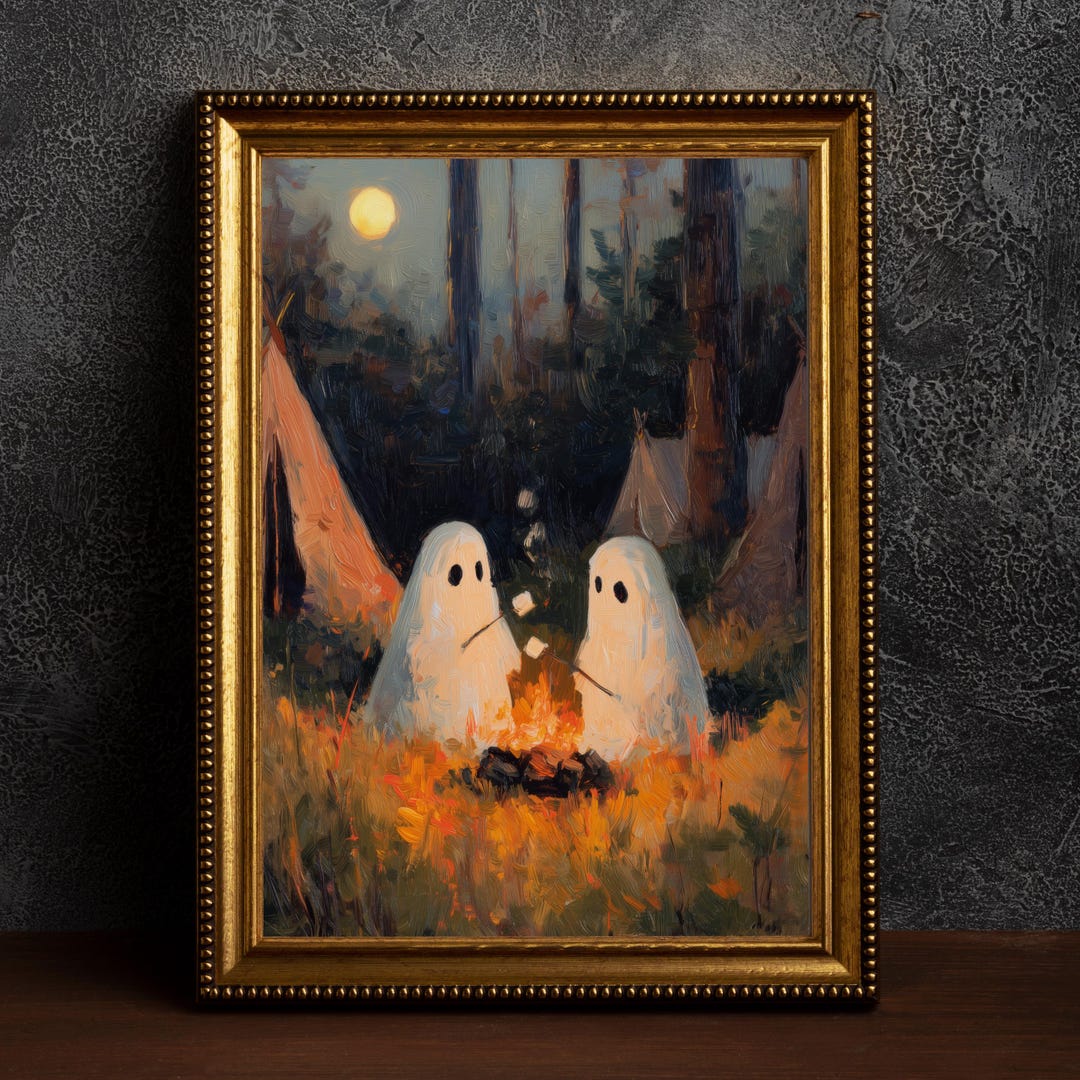 Camping Ghosts, Vintage Poster, Gothic Art Poster Print, Dark Academia ...