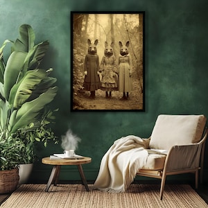 Rabbit Cult of the Forest, Vintage Photography, Art Poster Print, Dark ...