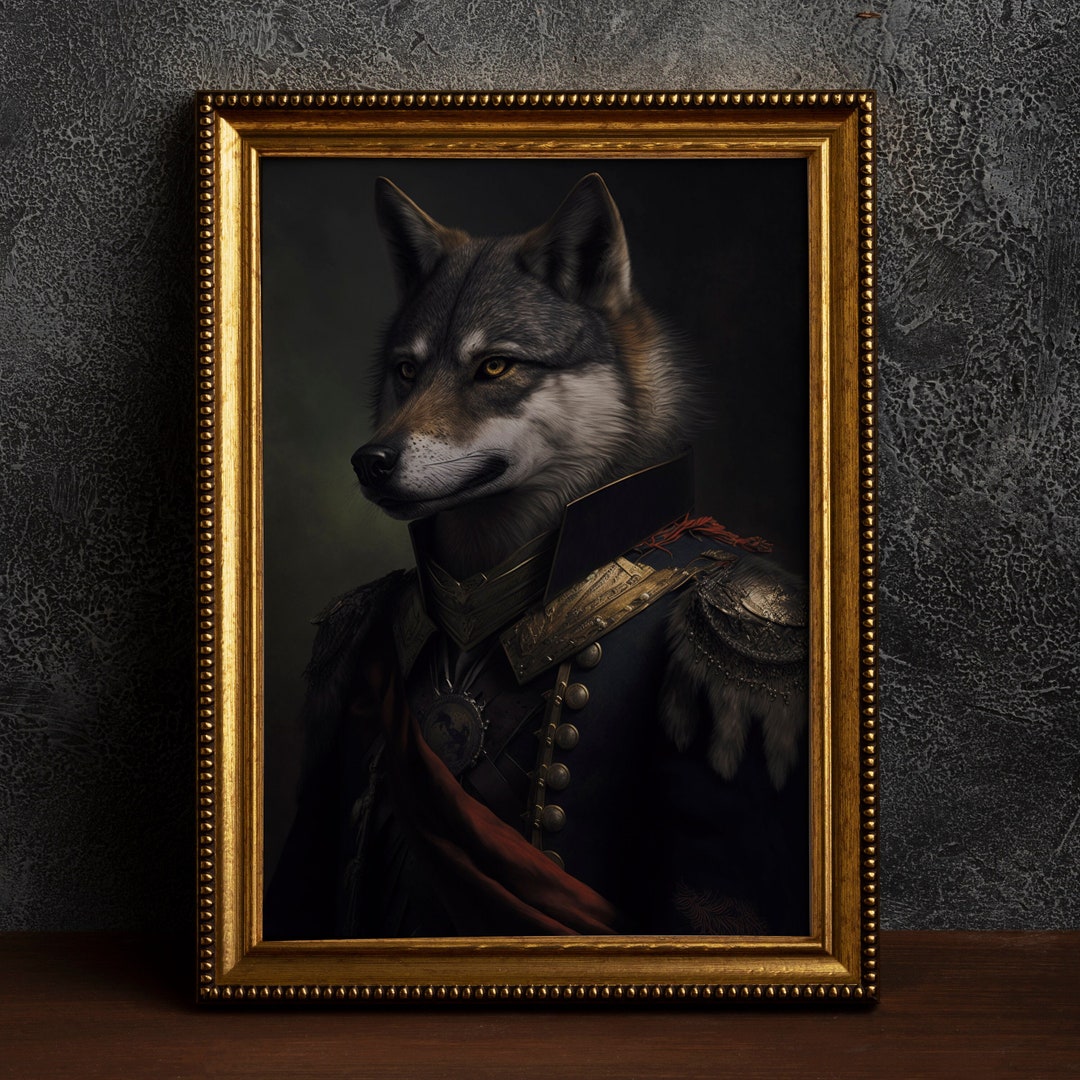 Renaissance Military Wolf Art Print: Animal Lover Home Decor - Etsy