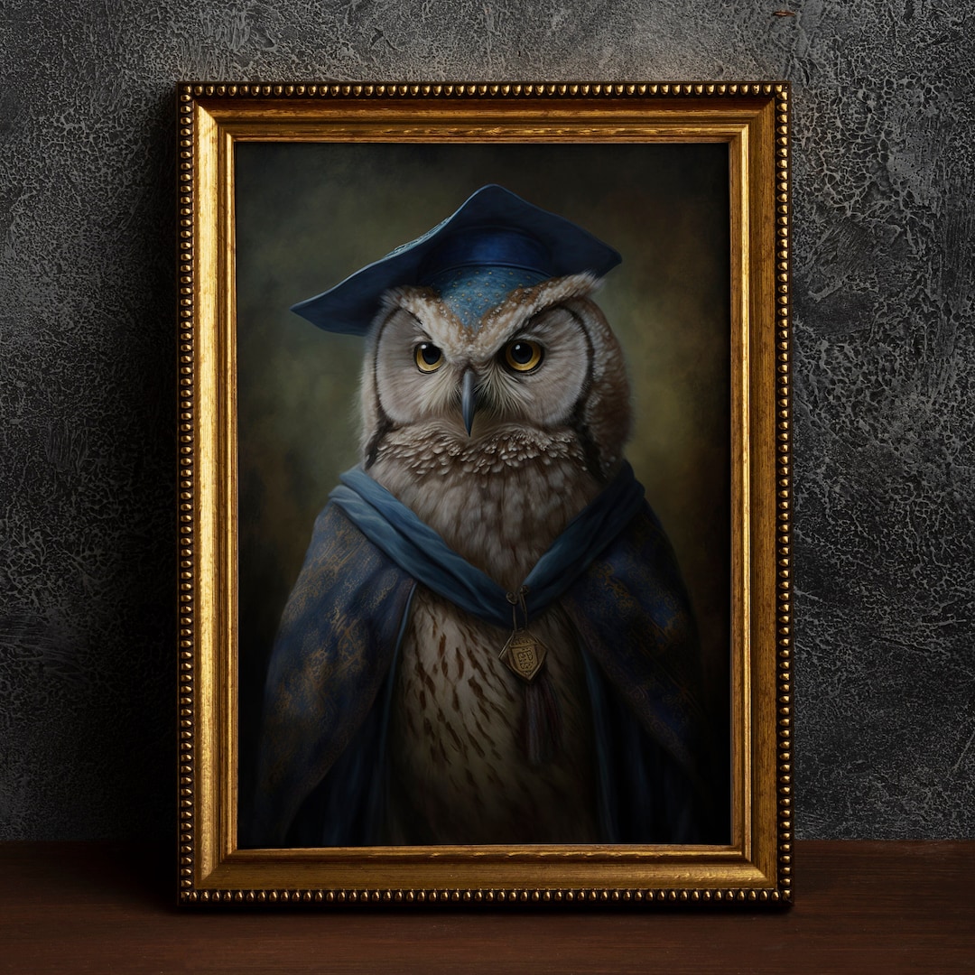 Scholar Owl Vintage Poster, Art Poster Print, Home Decor, Victorian Owl ...