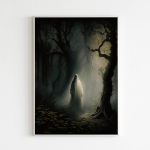 Ghost in the Forest by Moonlight, Vintage Poster, Art Poster Print ...