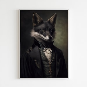 Gothic Black Fox Vintage Poster, Art Poster Print, Home Decor ...