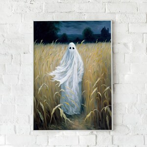 Ghost Standing in a Cornfield, Vintage Poster, Art Poster Print, Dark ...