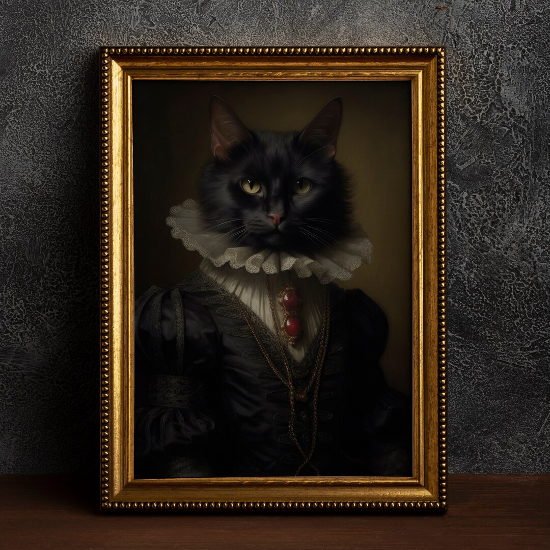 Gothic Cat in Dress Vintage Poster, Art Poster Print, Home Decor ...
