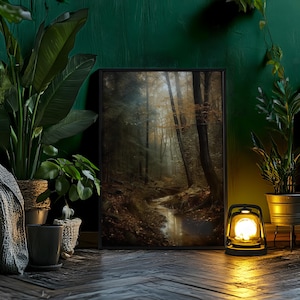 Dark Autumn Forest, Vintage Poster, Art Poster Print, Dark Academia ...