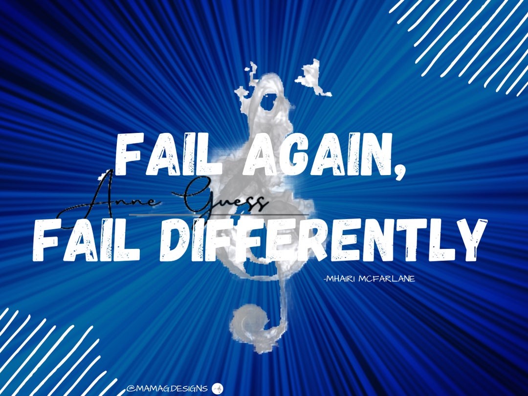 Inspirational Posters - Fail Again Bright Blue (24 X 18) -digital ...