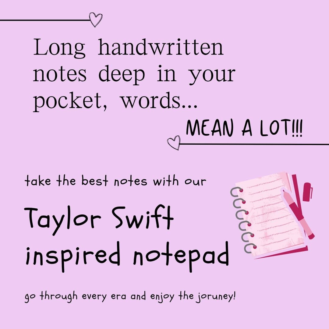 Taylor Swift Inspired Printable Notepad - Etsy Australia