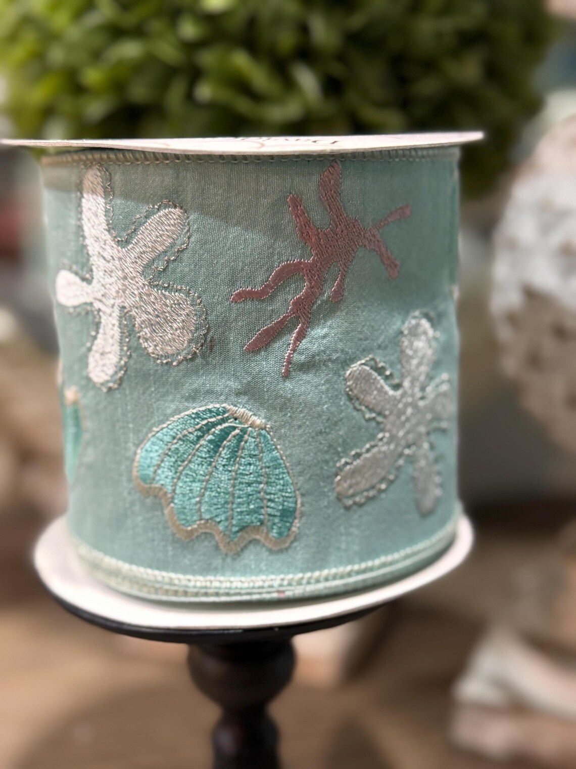 Ocean Scene Embroidered 4 Ribbon, Luxury Ribbon, Christmas Ribbon ...