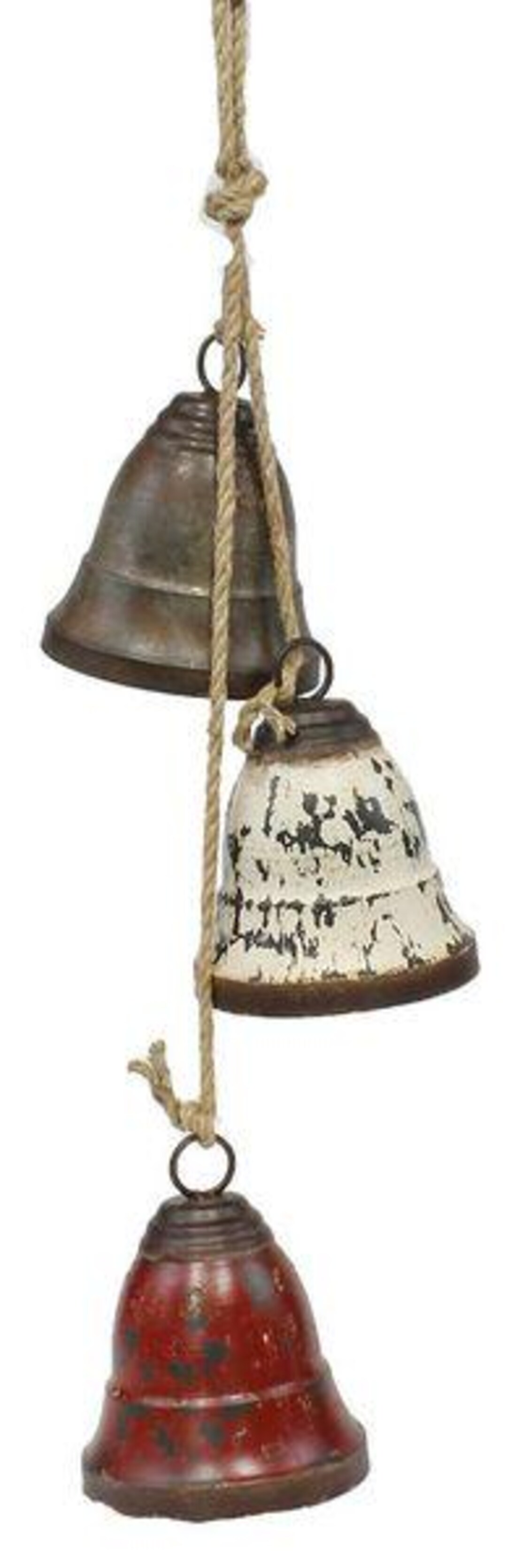 Large Rustic 3-tier Hanging Metal Bell Cluster | 40" Distressed ...