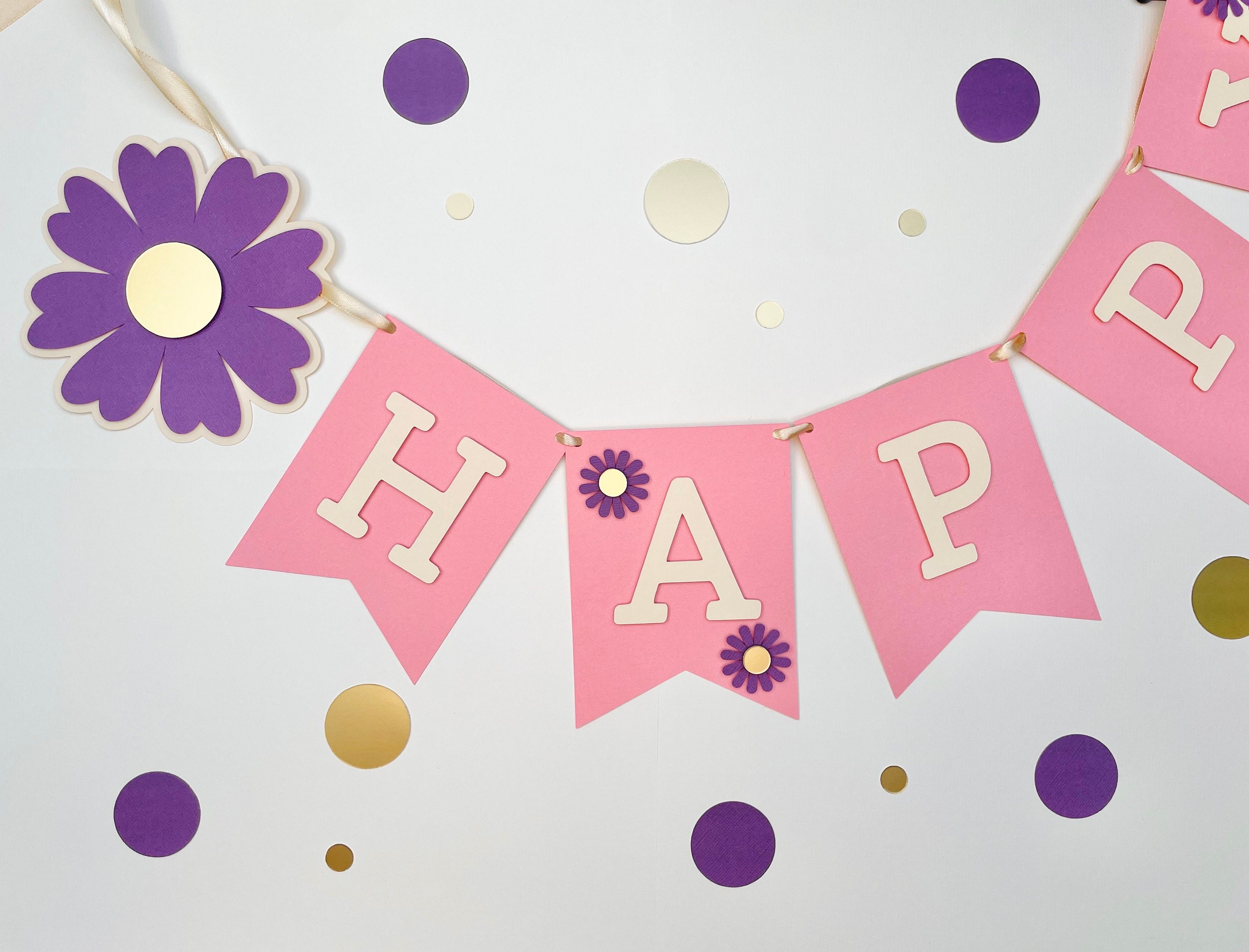 Daisy Birthday Banner Happy Birthday Banner Floral Party Decor - Etsy