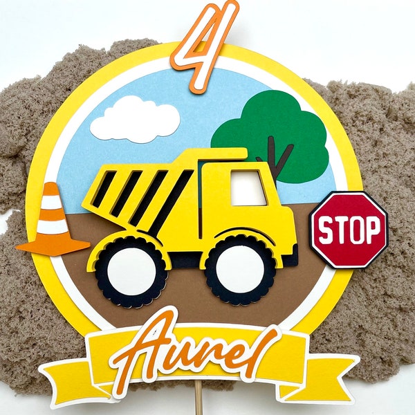 Construction Site Cake Topper - Etsy