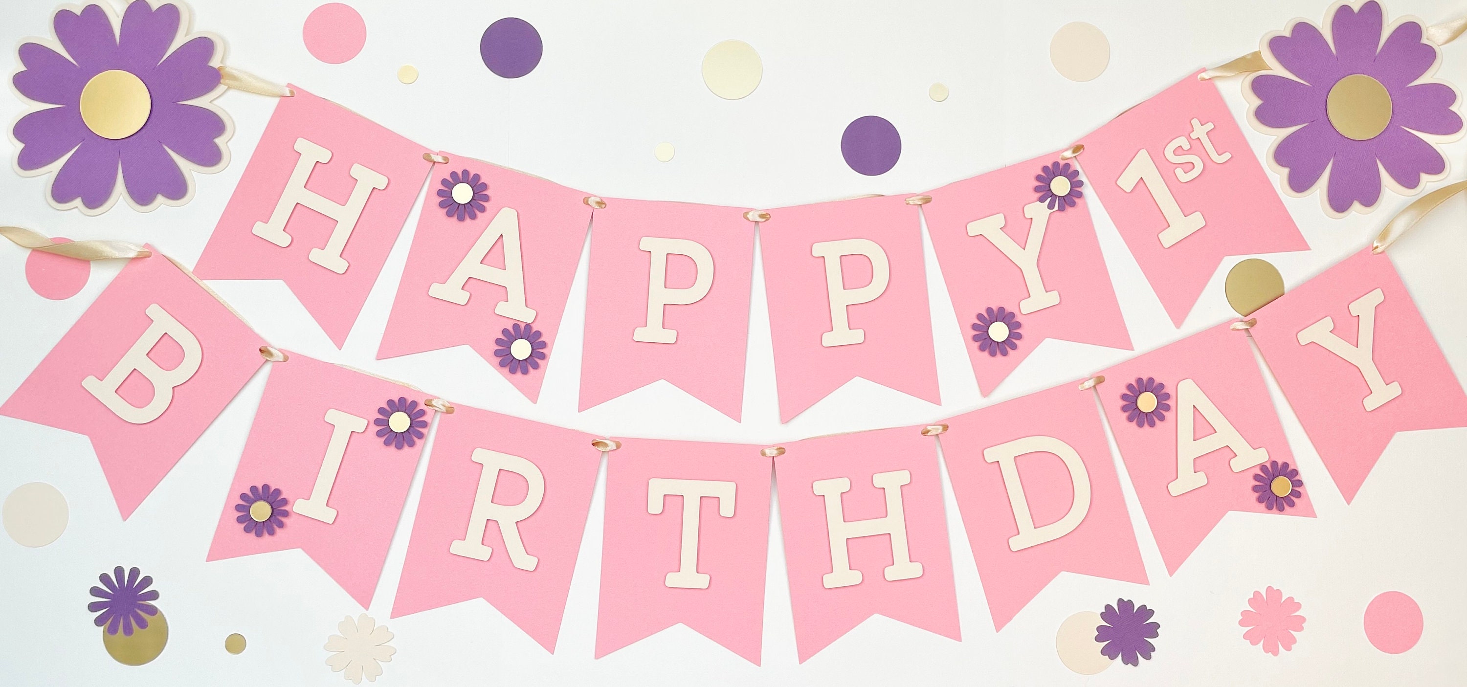 Daisy Birthday Banner Happy Birthday Banner Floral Party Decor - Etsy