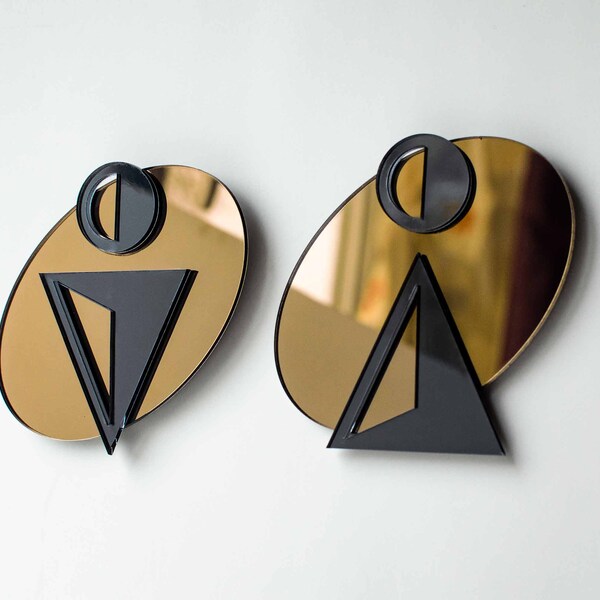 Gold Restroom Sign - Etsy