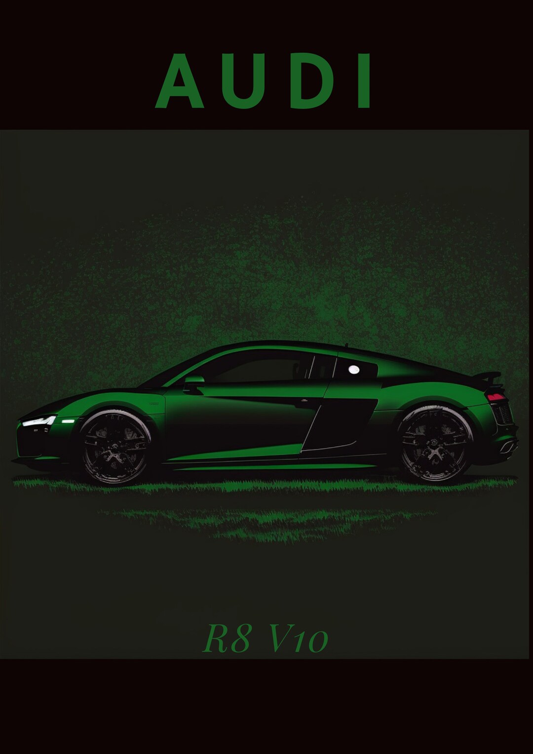 Audi R8 V10 Printable Poster - Etsy